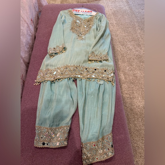 Ethnic Indian Wear | Kurtas | Farshi Salwar Real Mirror Work Suit ...